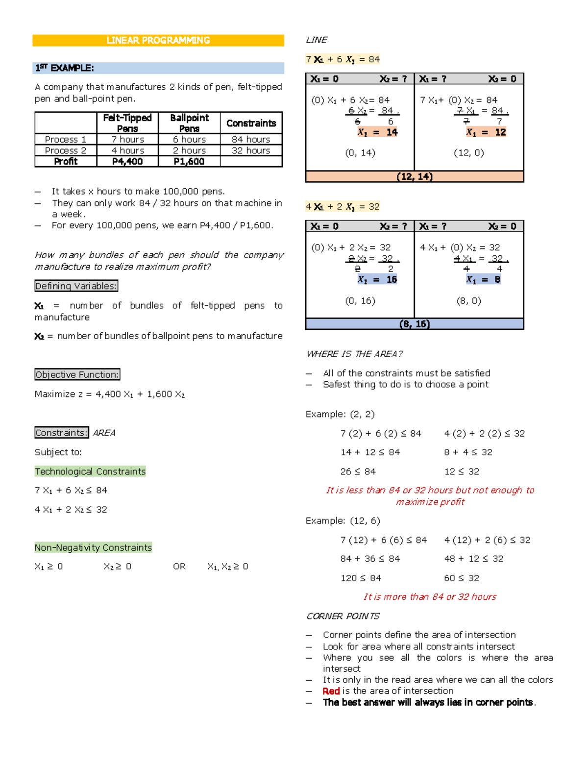 Management Science: LP Examples with Constraints and Solutions - Studocu