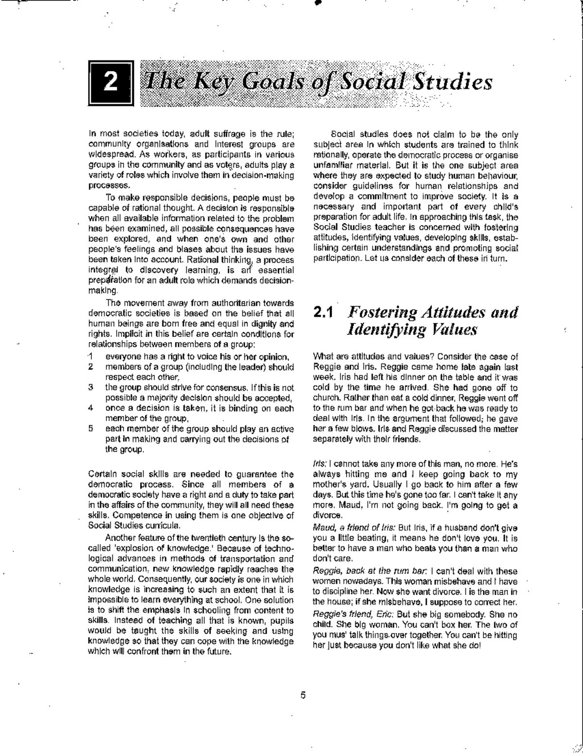 Key Goals and Objectives of Social Studies Education - Studocu