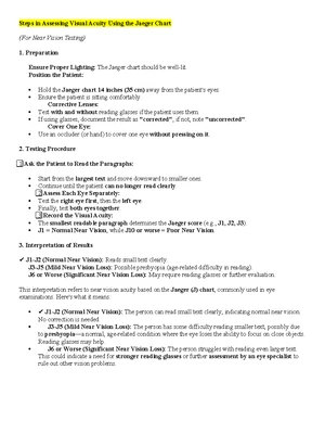 Assessing Visual Acuity with Snellen Chart: A Step-by-Step Guide - Studocu