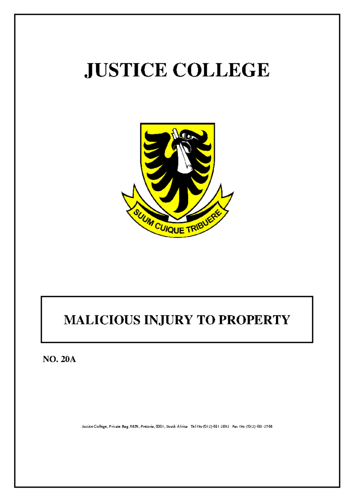 20A - Overview of Malicious Injury to Property Law and Cases - Studocu