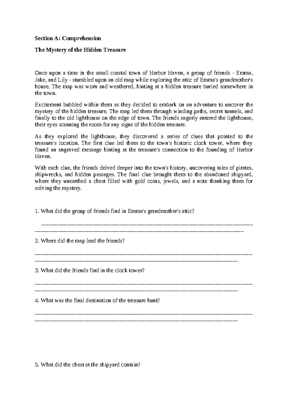 785607231 Grade 7 English Language Examination for first term - Section ...