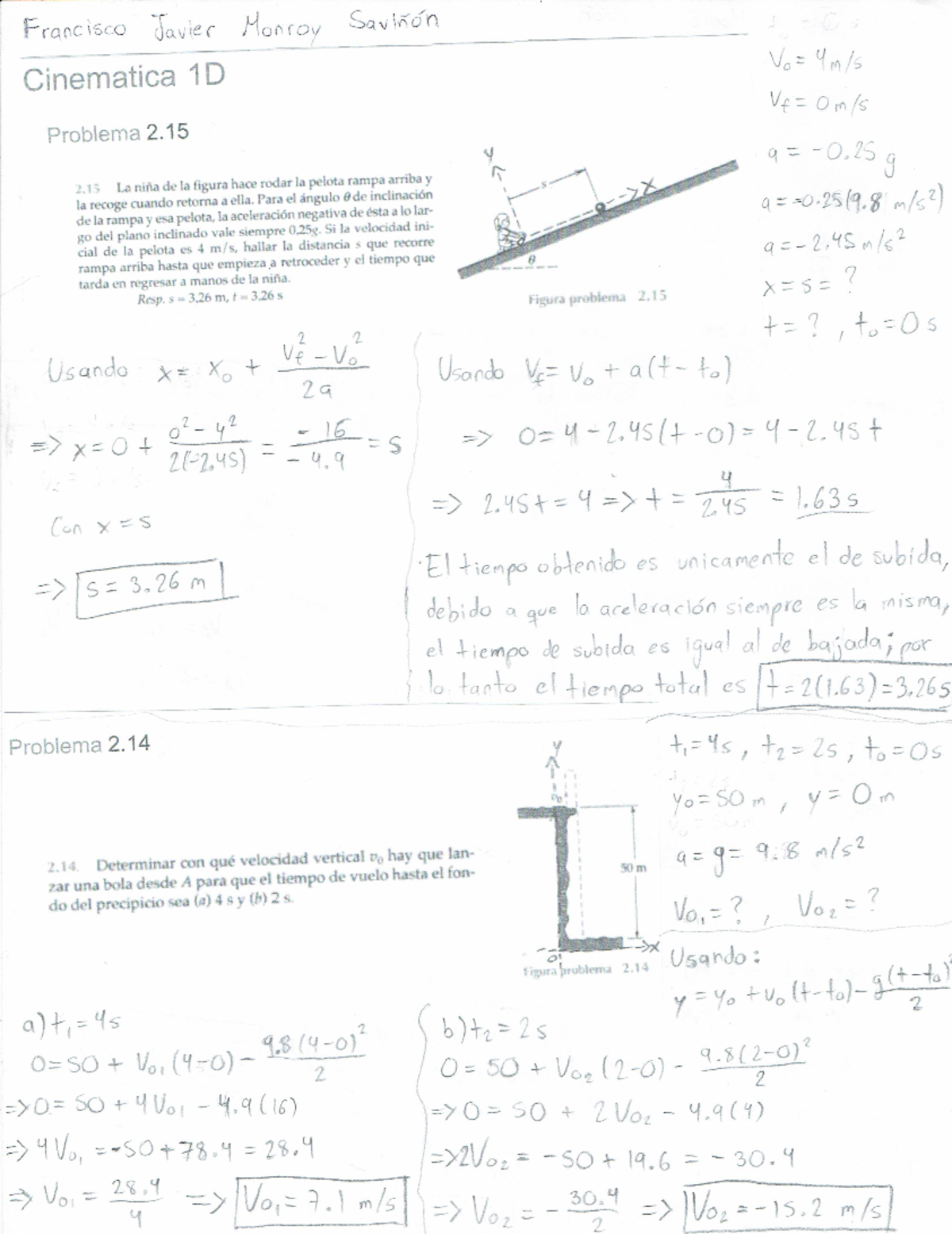 Cinemática 2D - Problemas variados (P1-Monroy 2024) - Studocu