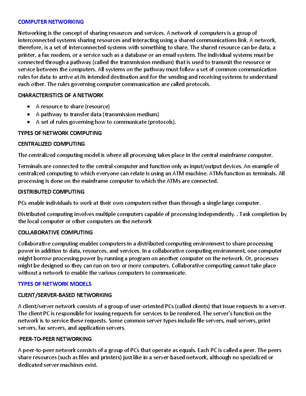 DATA Communication & Networking Overview: Concepts & Types - Studocu