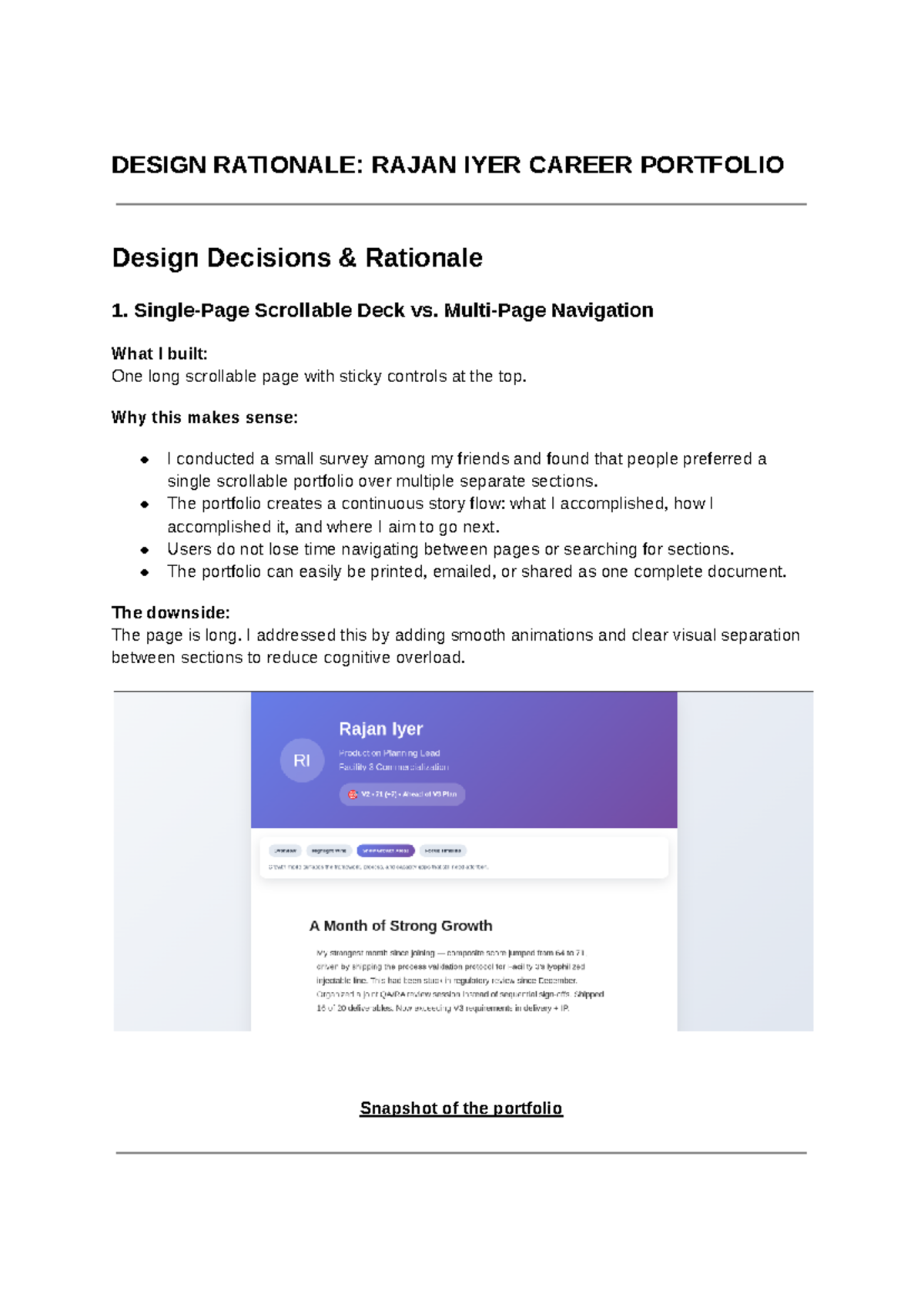 Design Rationale: Scrollable Portfolio vs. Multiple Pages - Studocu