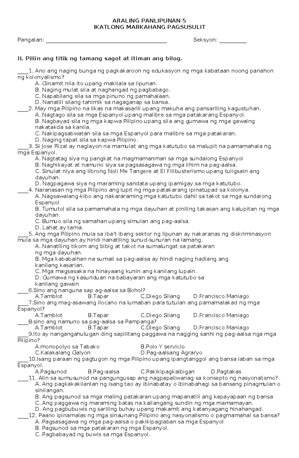 IBA'T- Ibang URI NG Pelikula - Republic of the Philippines Department ...