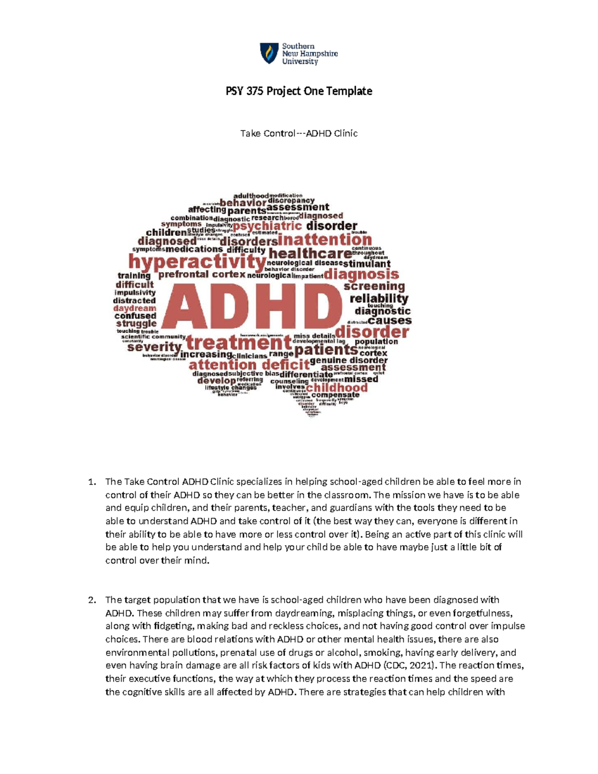 PSY 375 ADHD Intervention Strategies: Pay Attention! Program Overview ...