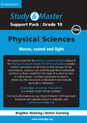 Gr 10 Resource Pack 2025 Physical Sciences - Western Cape Education Department Directorate ...