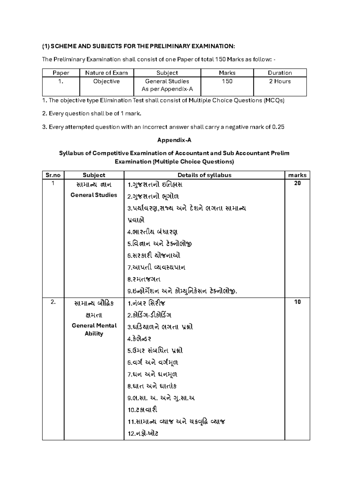 (1) SCHEME AND SUBJECTS FOR THE PRELIMINARY EXAMINATION (SC-101) - Studocu