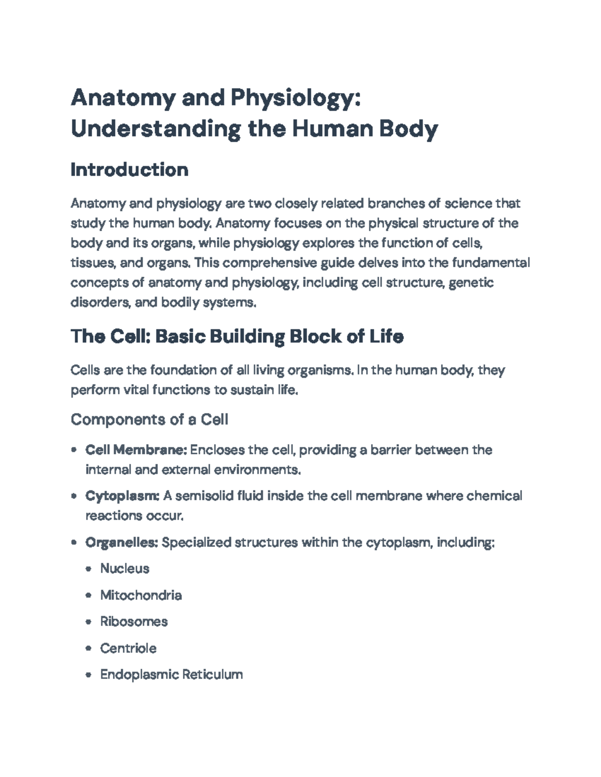 Anatomy and Physiology: A Comprehensive Guide to Human Body Functions ...