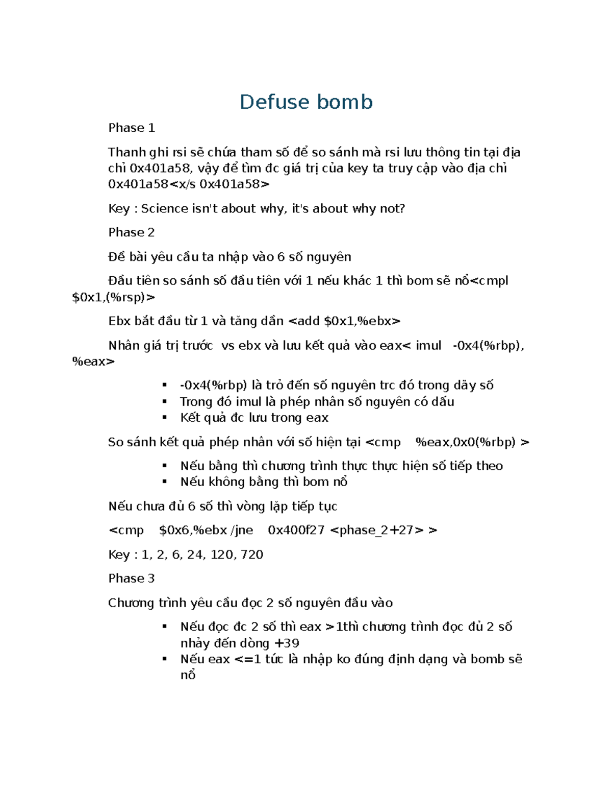 Defuse Bomb - Final Exam Notes for CS101 by Nguyễn Hà Doanh - Studocu