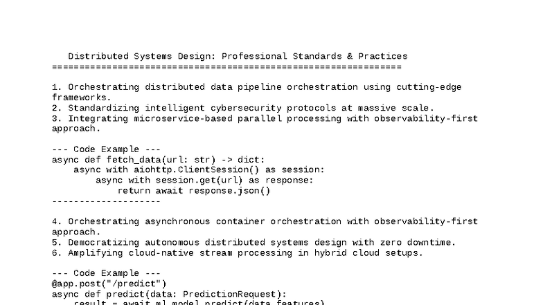 Distributed Systems Design: Best Practices and Frameworks Overview ...