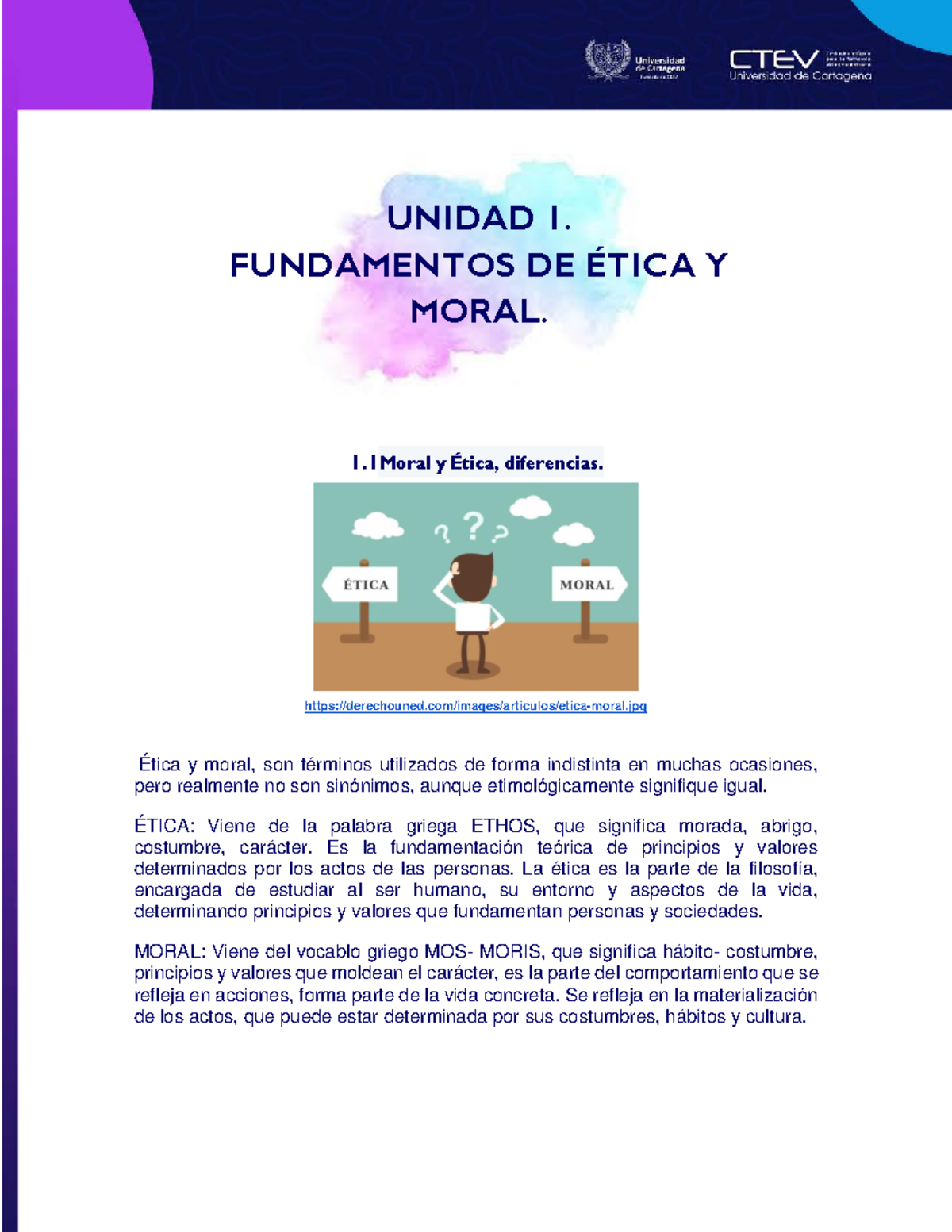 Módulo Unidad 1 - Fundamentos de Ética y Moral en Química - Studocu