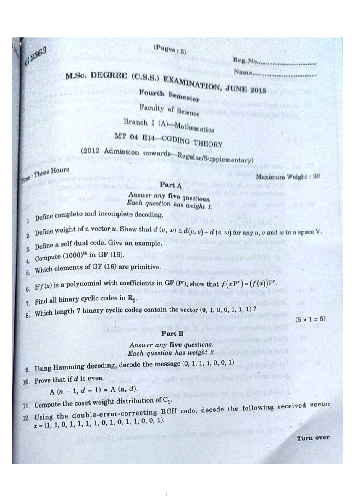 Coding Theory: An Overview of q-Paper Codes and Applications - Studocu