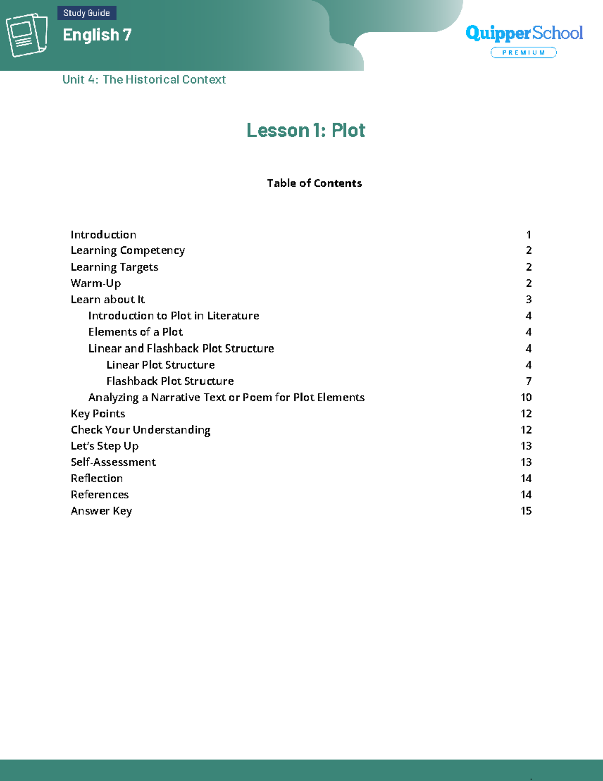 PLOT - ENGLISH | Unit 4: Understanding Plot Structures in Literature ...