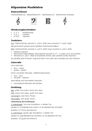 Muskalische Parameter - Musik-Analyse: Wichtige musikalische Parameter ...