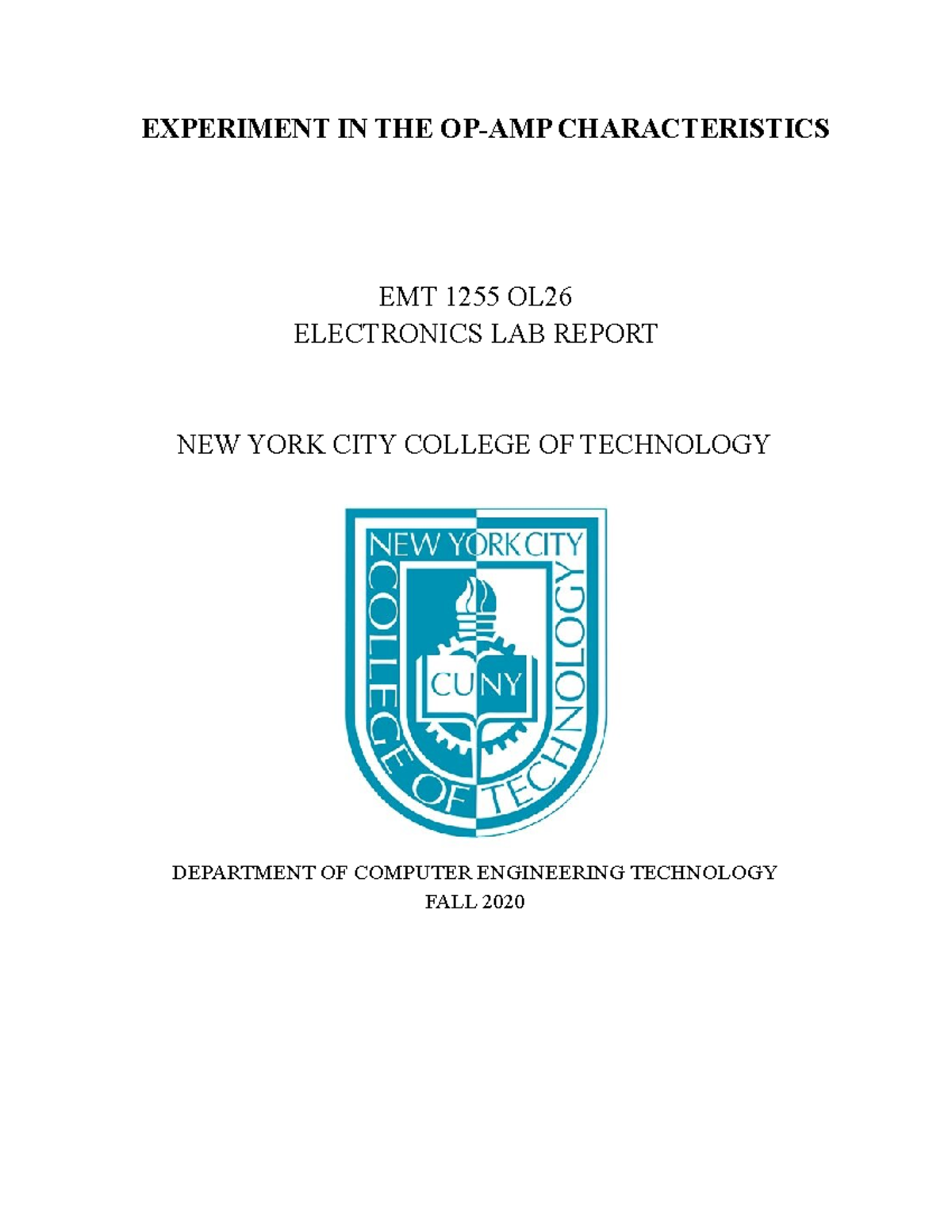 EMT 1255 Lab-19: Exploring OP-AMP Characteristics and Measurements ...