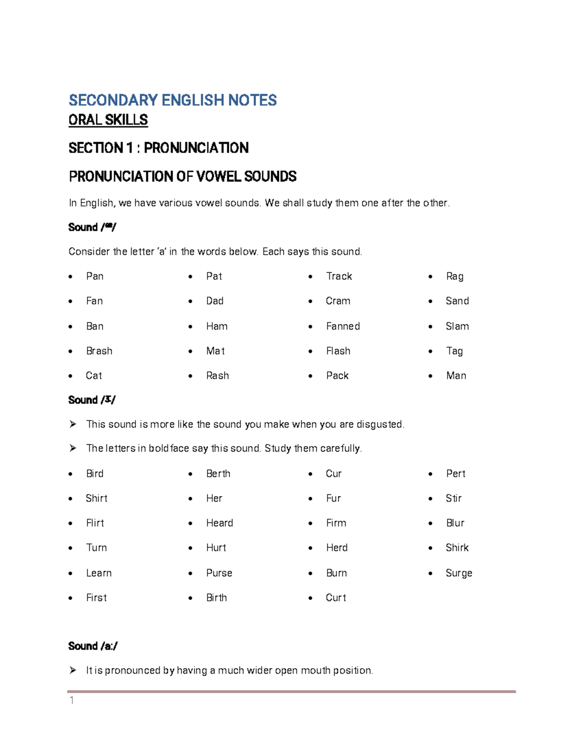English ORAL Skills Guide - SECONDARYENGLISHNOTES ORALSKILLS SECTION1 ...