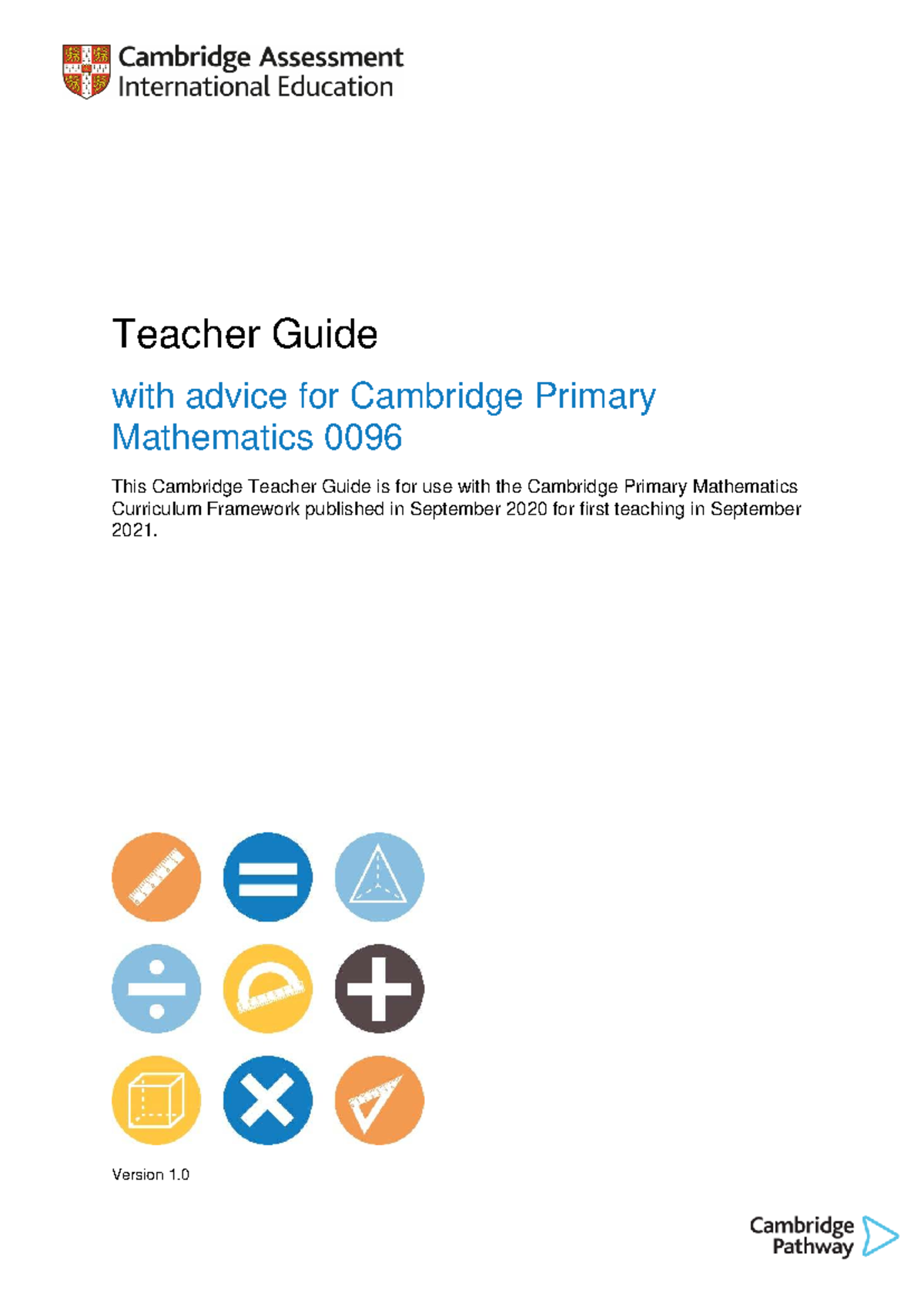 Cambridge Primary Mathematics Teacher Guide 0096: Implementation ...