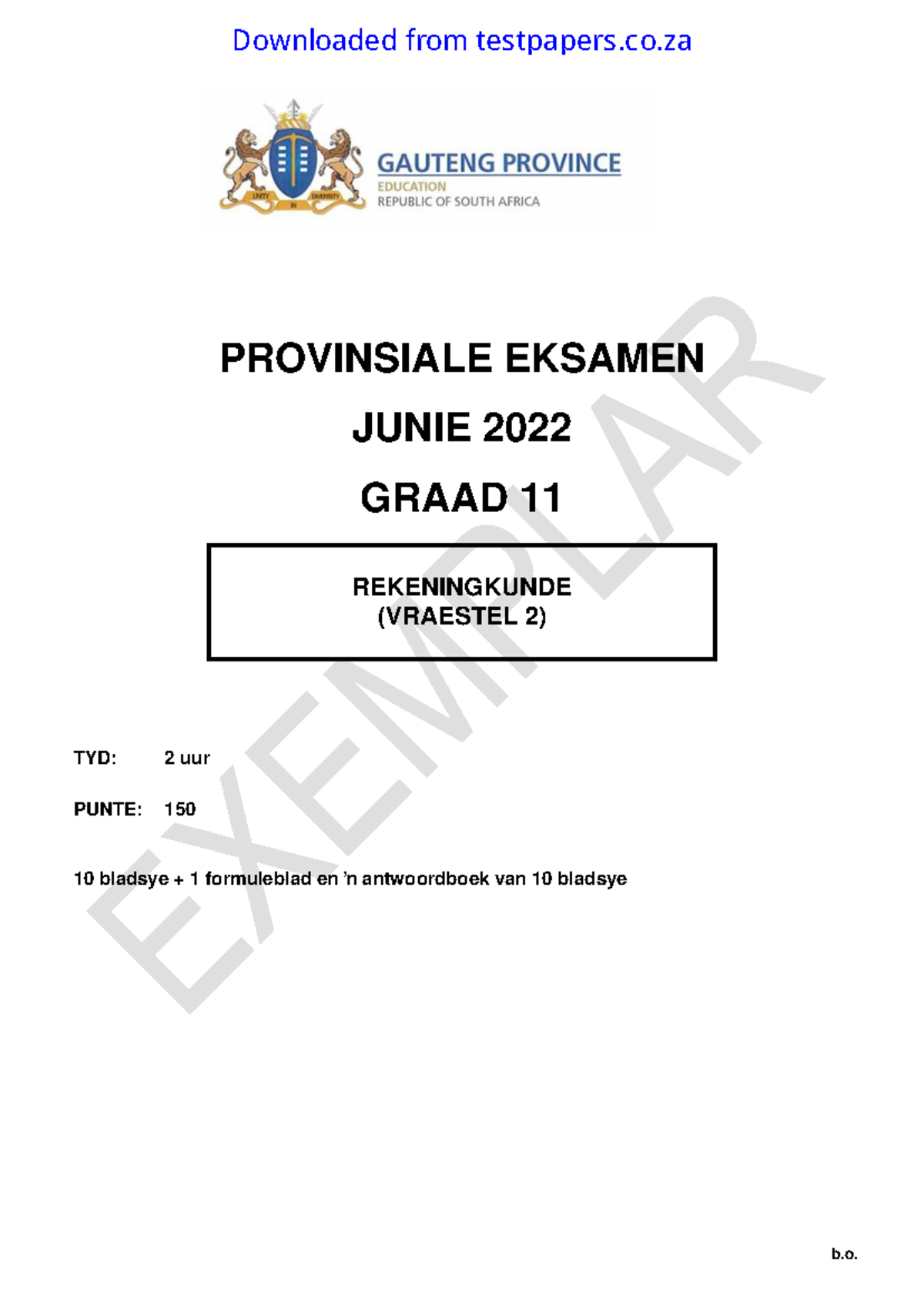 Gr11 ACC P2 (AFR) June 2022 Accounting Question Paper - Studocu