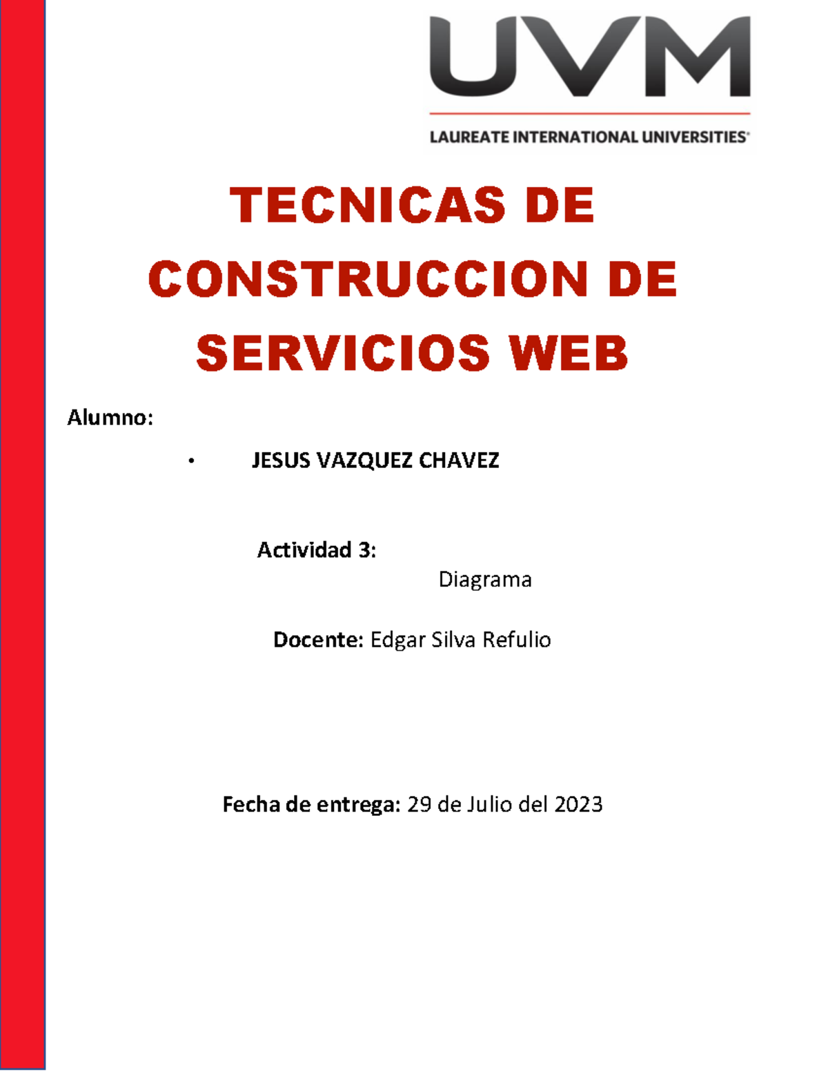 A3 JVCH - Diagrama SOA de Modelo de Proceso en Servicios Web - Studocu
