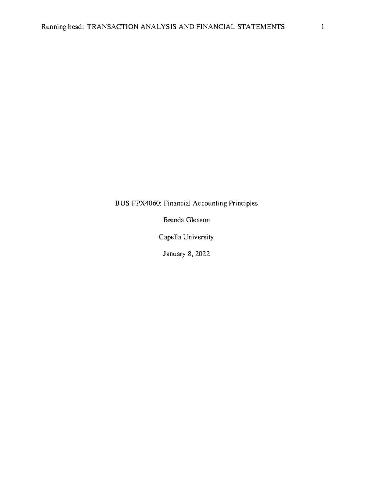 BUS-FPX4060 Gleason Brenda Assessment 1-2 - BUS-FPX4060: Financial ...