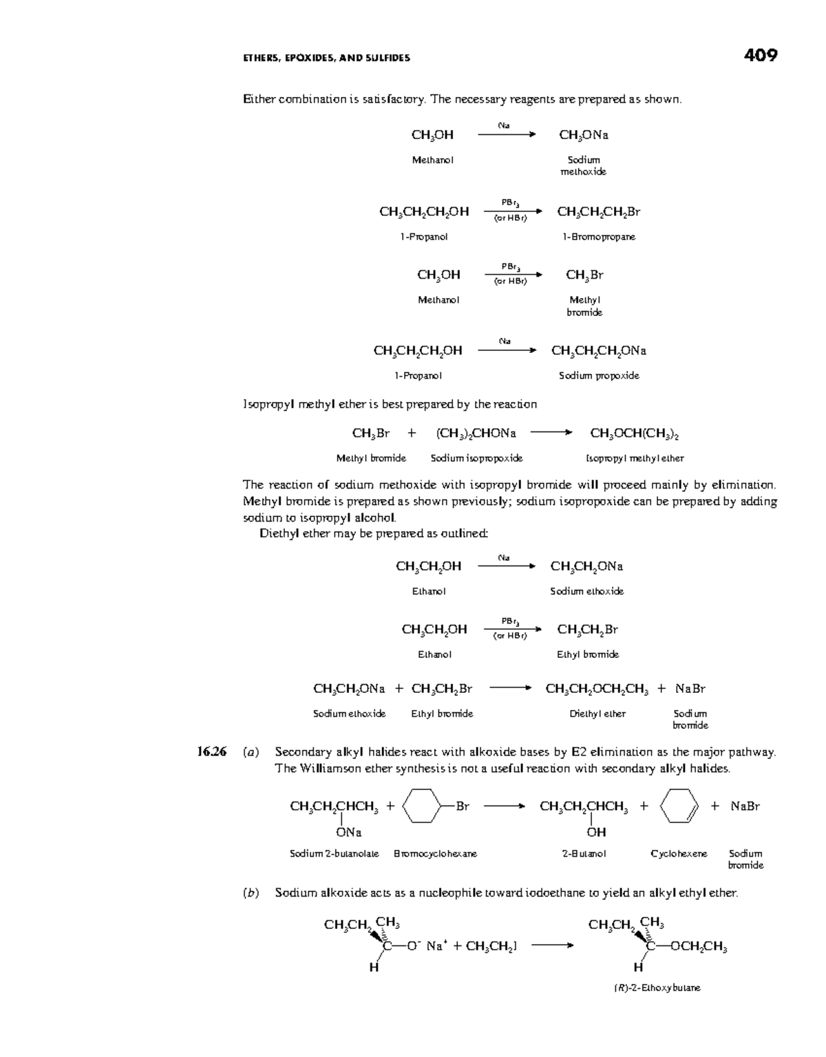 Organic Chemistry 4th Ed: Solutions for Ethers, Epoxides & Sulfides ...
