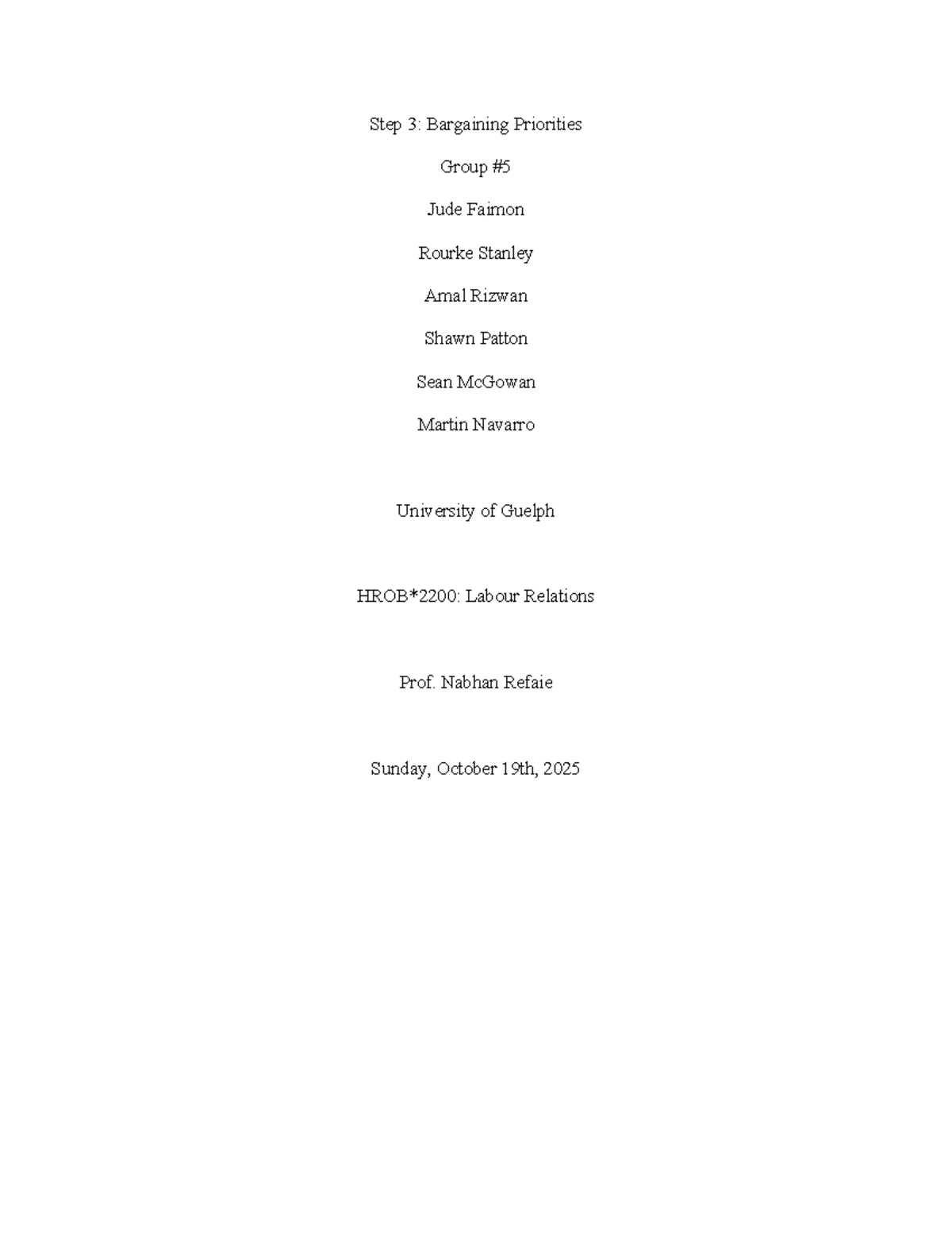 Bargaining Priorities Proposal for CUPE 973: Wage & Job Security ...