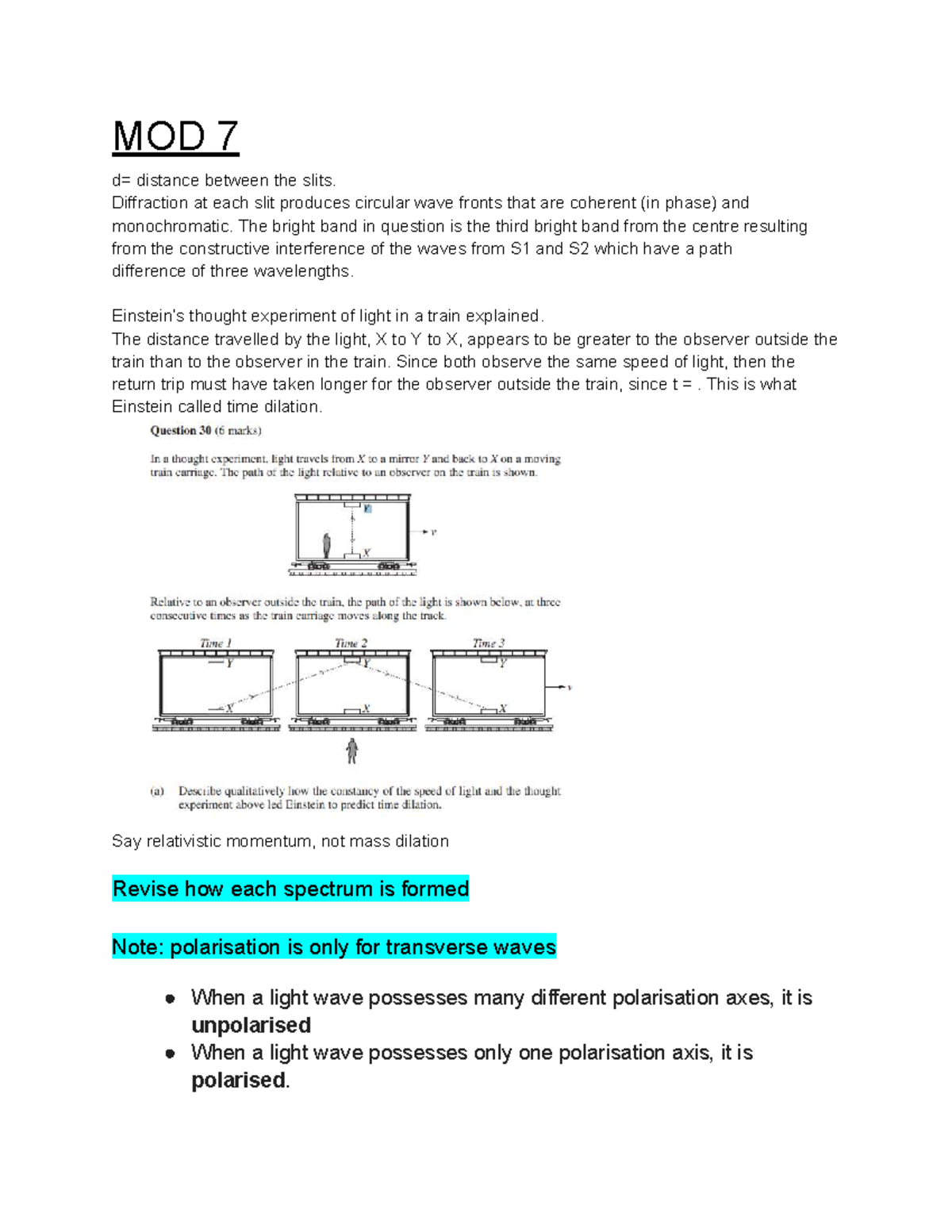 Physics MOD 7: The Nature of Light - Comprehensive Notes - Studocu