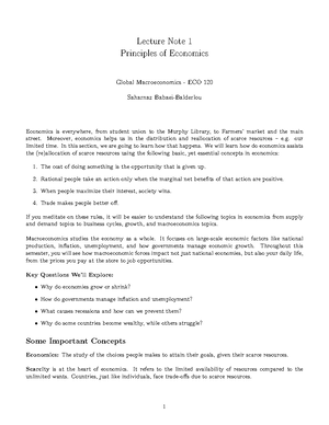 Lecture Note 2: Demand, Supply, and Market Equilibrium - ECO 120 ...