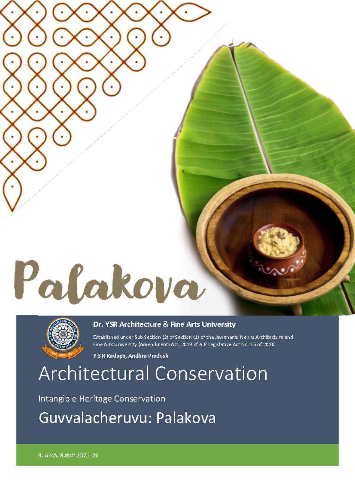 Guvvalacheruvu Palakova: A Case Study on Intangible Heritage ...