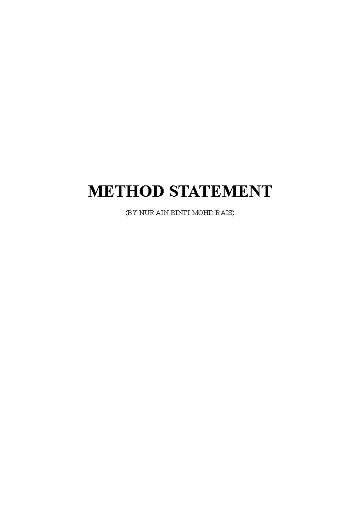Method Statement for Underground Utility Detection (NUR AIN BINTI MOHD ...