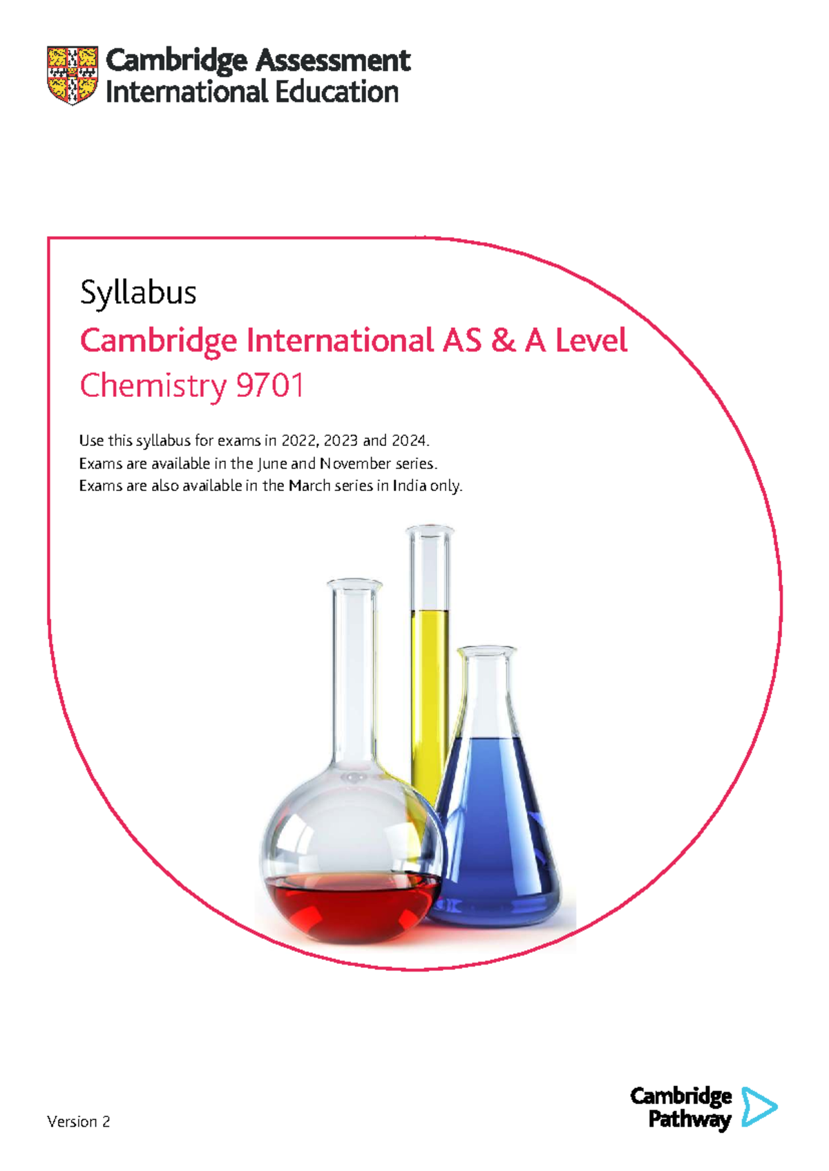 Cambridge International AS A Level Chemistry 9701 syllabus overview for ...