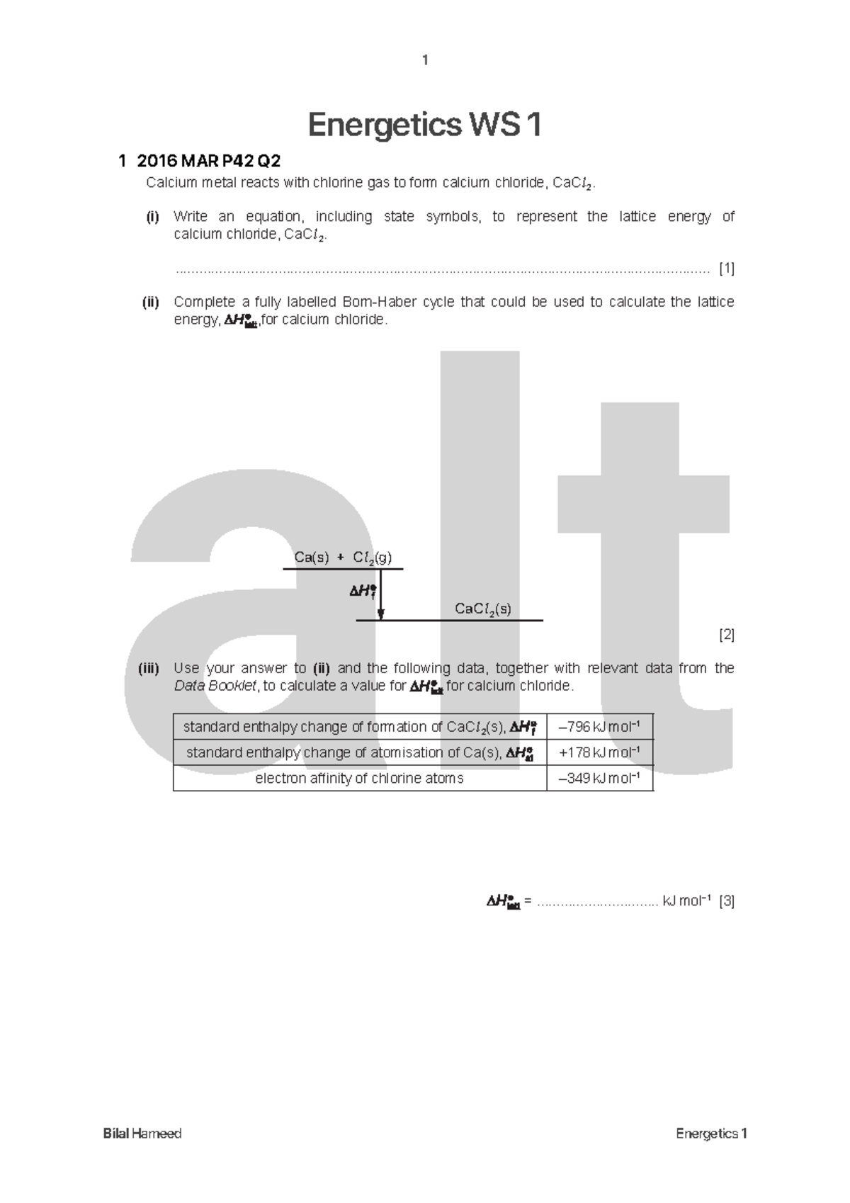 Energetics WS 1 - Comprehensive Notes & Solutions (2022) - Studocu