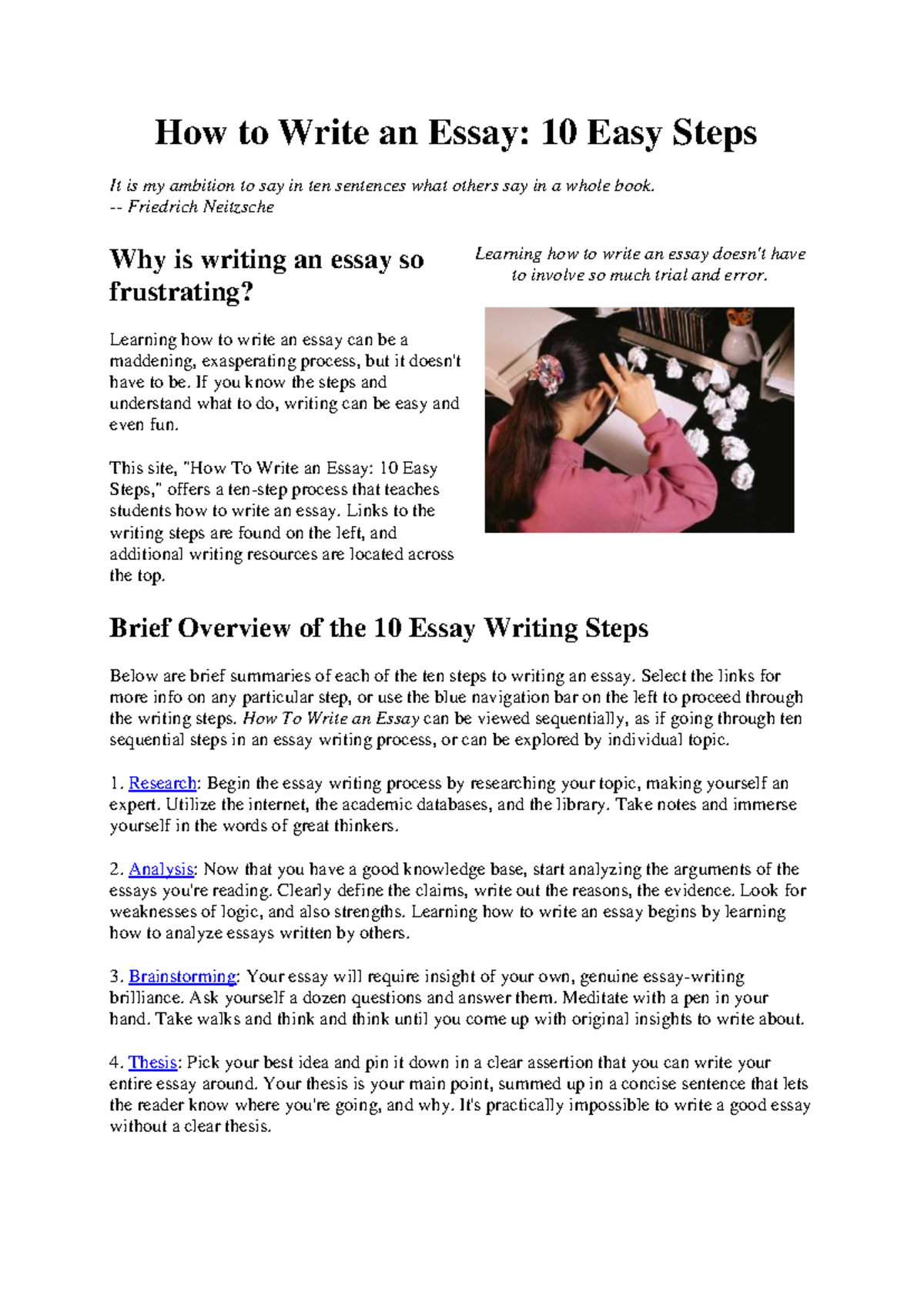How to Write an Essay 10 steps - How to Write an Essay: 10 Easy Steps ...