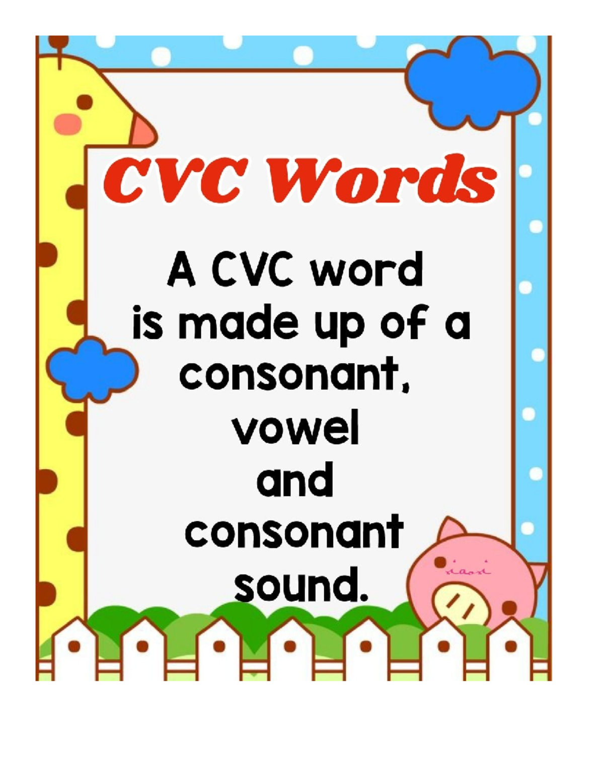 CVC 101: CVC Words for Children - Consonant-Vowel-Consonant Formation ...
