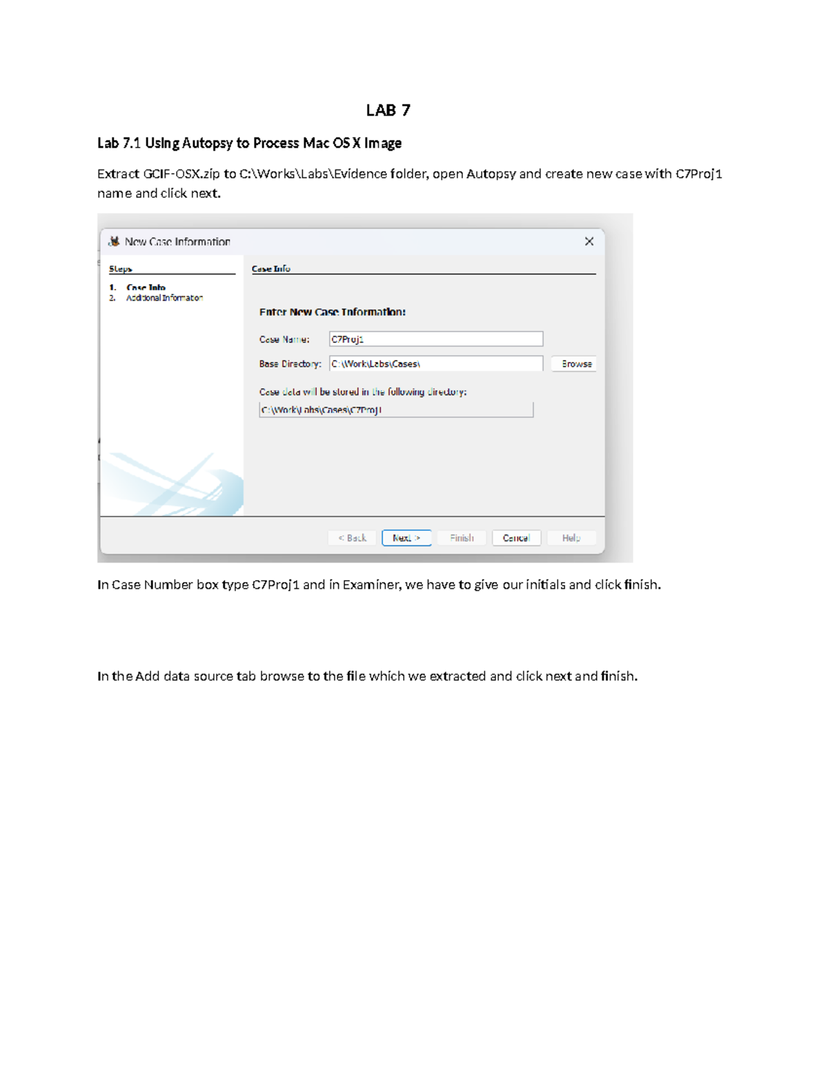C7CompSci Lab 7 - Using Autopsy for Mac & Linux Image Processing - Studocu