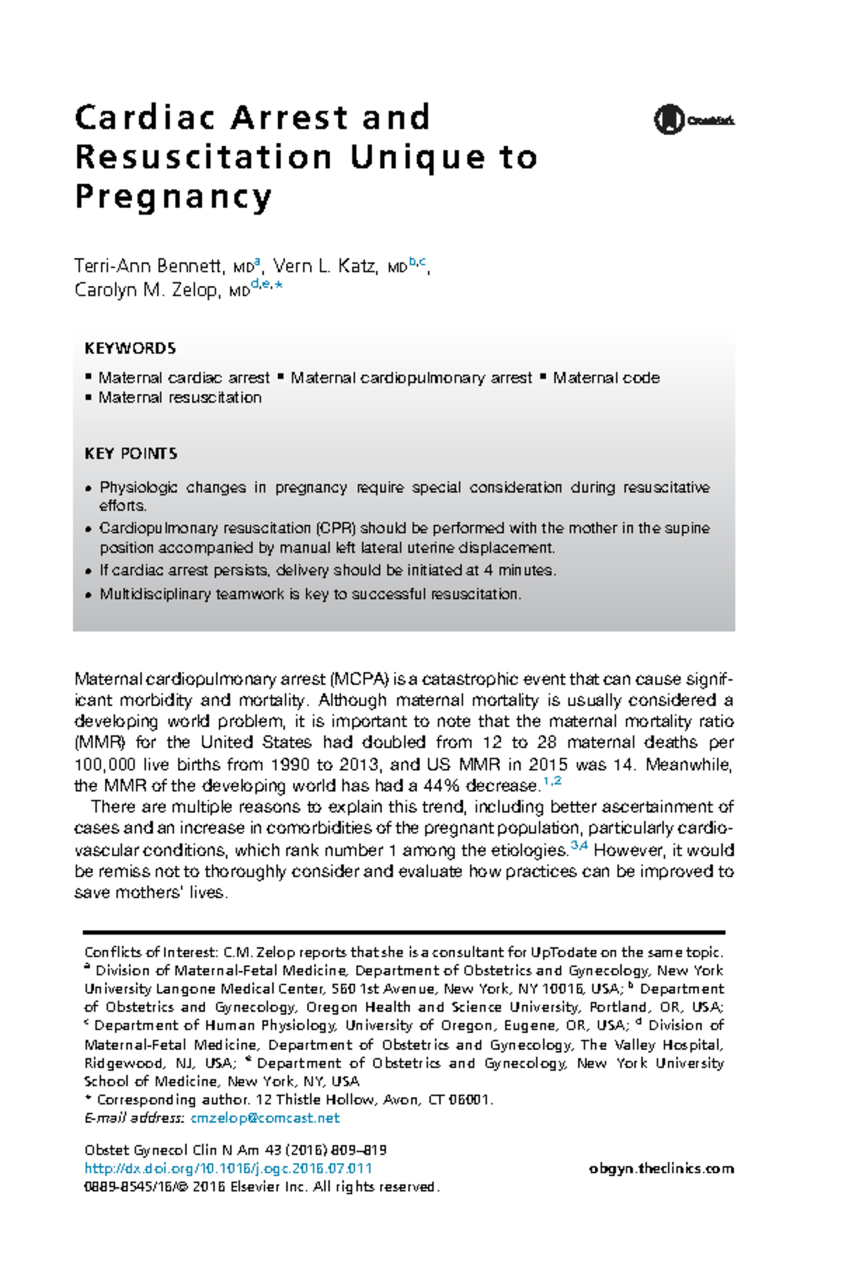 Cardiac Arrest and Resuscitation in Pregnancy: Key Insights and ...