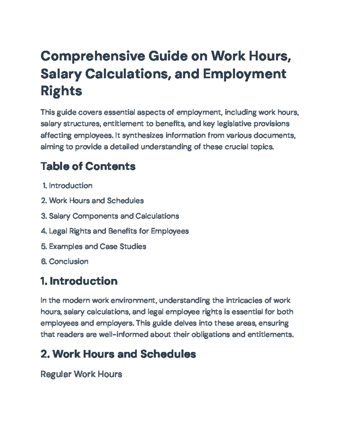 Comprehensive Guide on Work Hours, Salary Calculations, & Rights ...