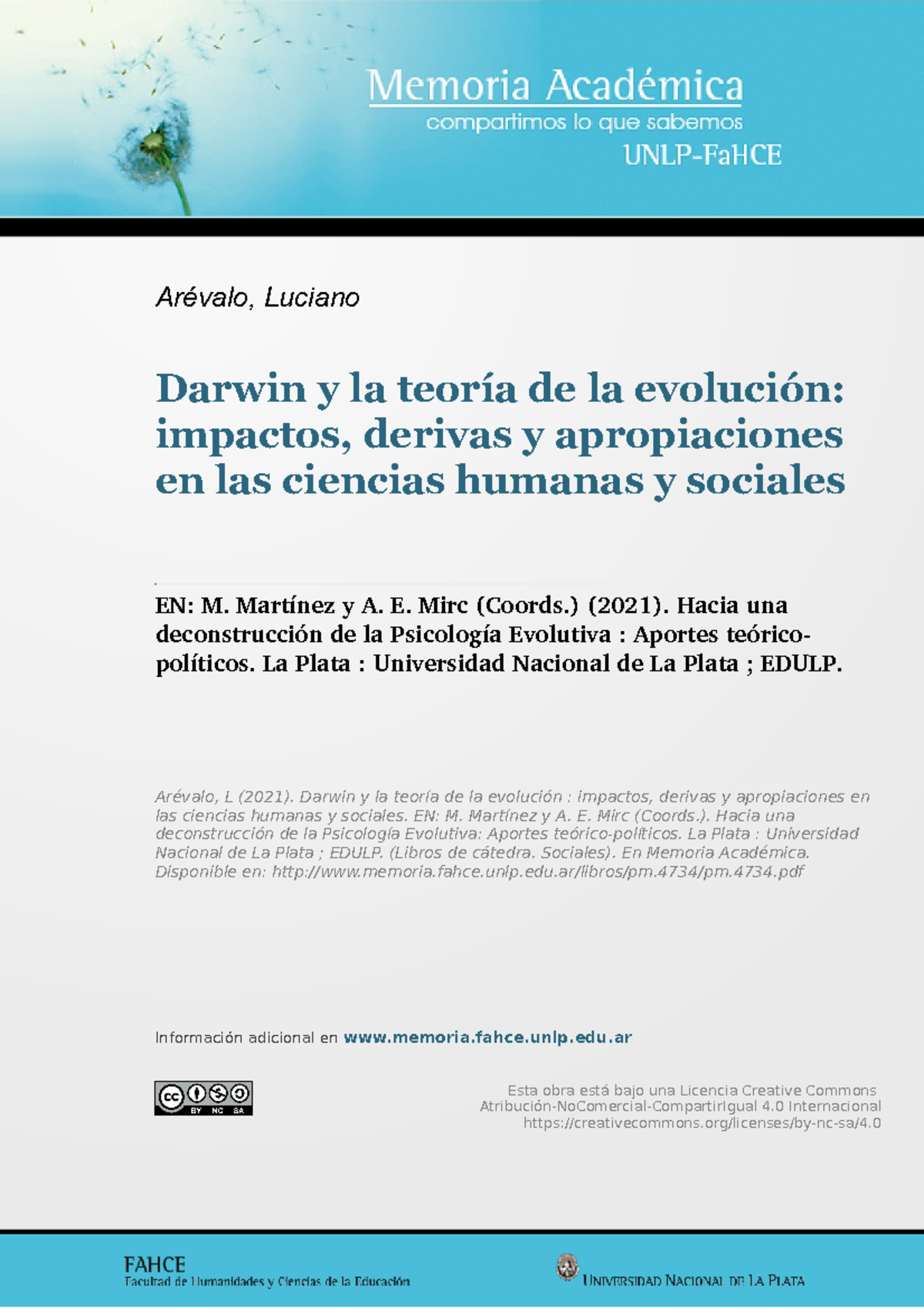 Darwin y las teorias de evolucion - Arévalo, Luciano Darwin y la teoría de la evolución ...