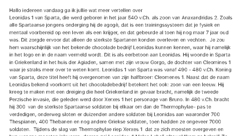 Leonidas I van Sparta: Leven en Legacy (Geschiedenis 101) - Studocu