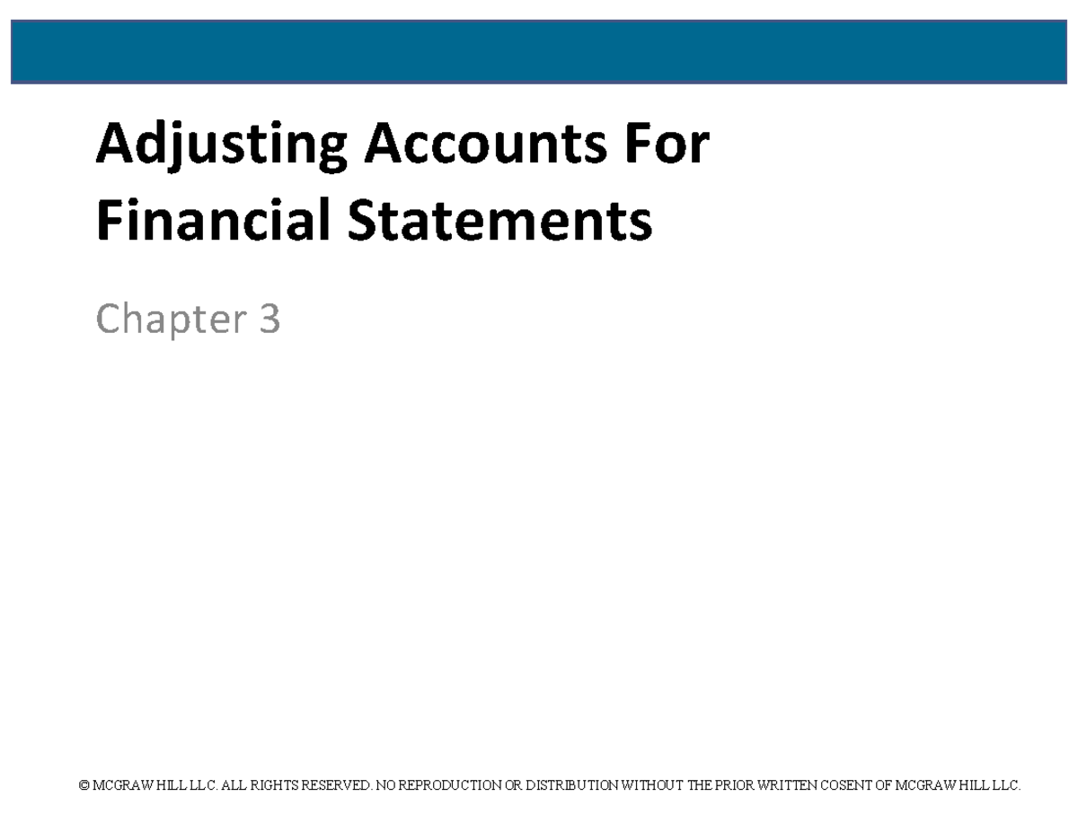Chapter 3: Adjusting Accounts for Financial Statements - Studocu