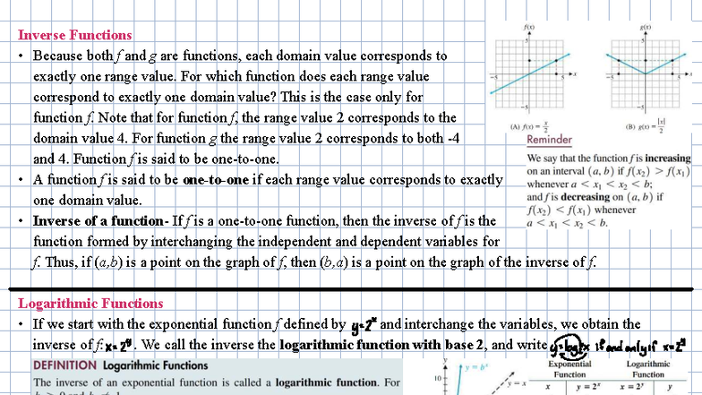 Module 1.6: Inverse and Logarithmic Functions - Studocu