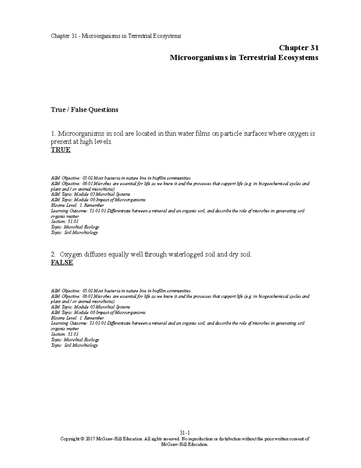 Chap 31 - Microorganisms in Terrestrial Ecosystems (10th Ed) - Studocu
