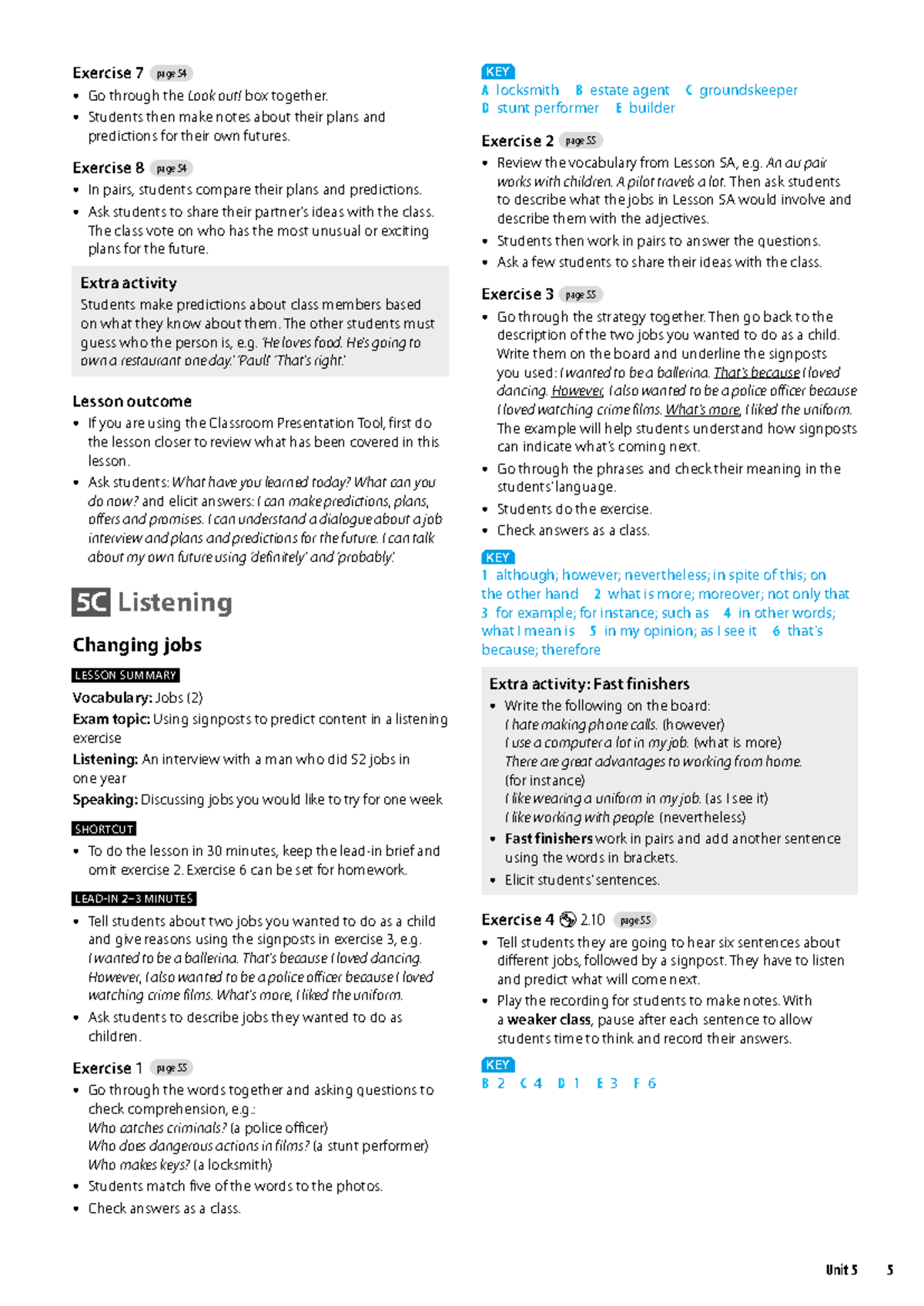 Lesson Plan: Future Predictions & Job Discussions (TB 5) - Studocu