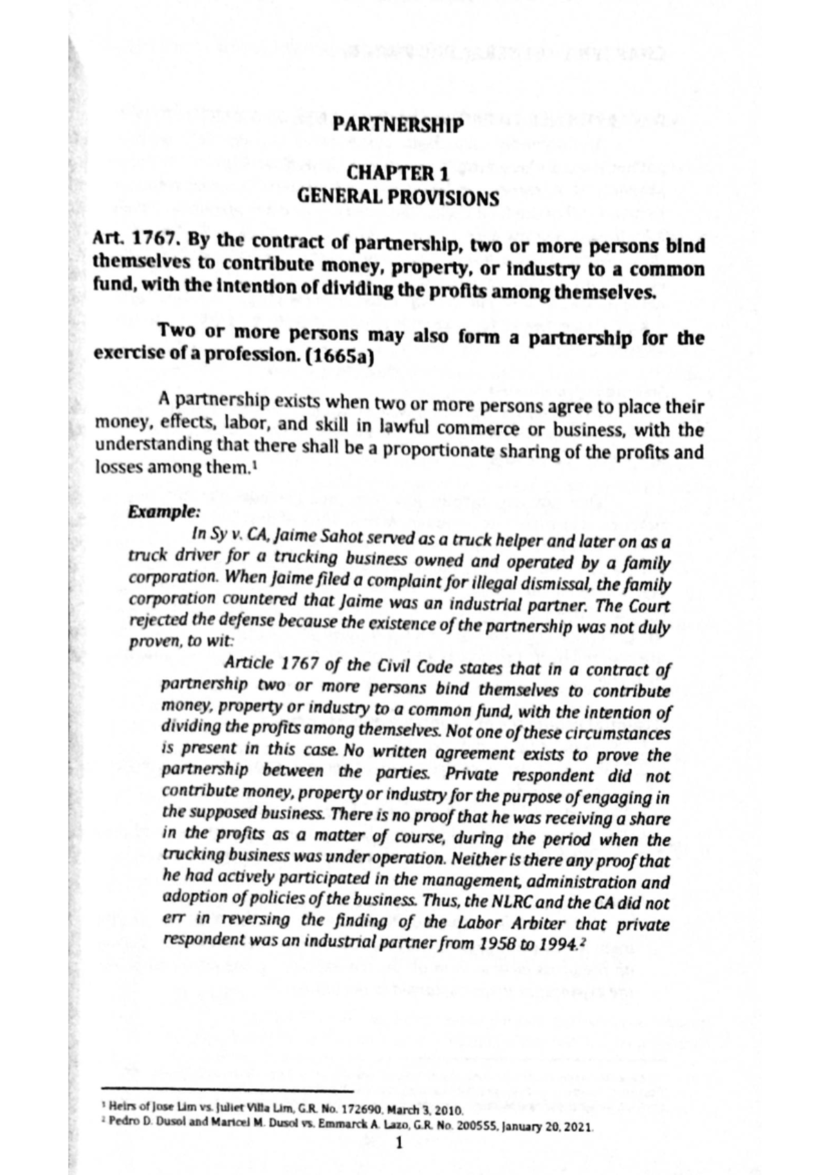 Business Law - Chapter 1: General Provisions on Partnership - Studocu