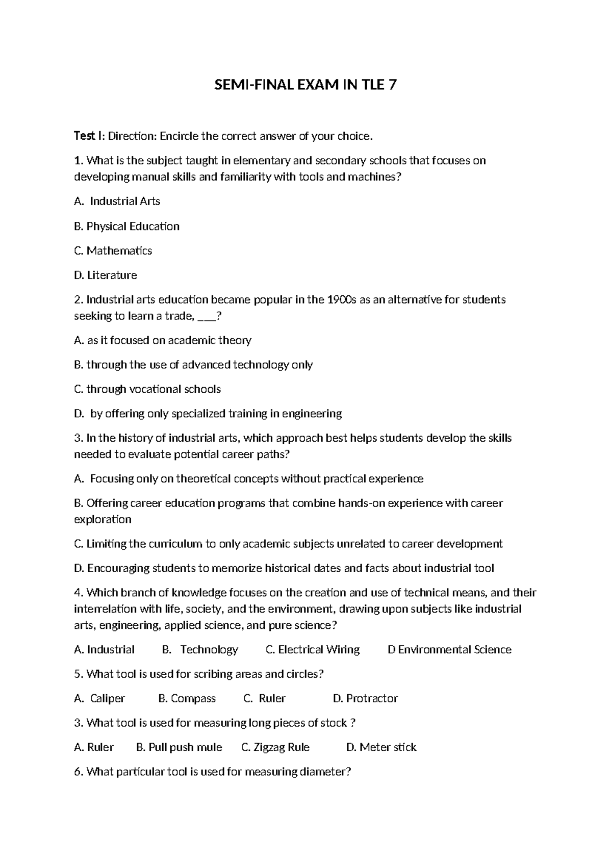 Q4 SEMI-FINAL EXAM REVIEW IN TLE 7 - IA - Studocu