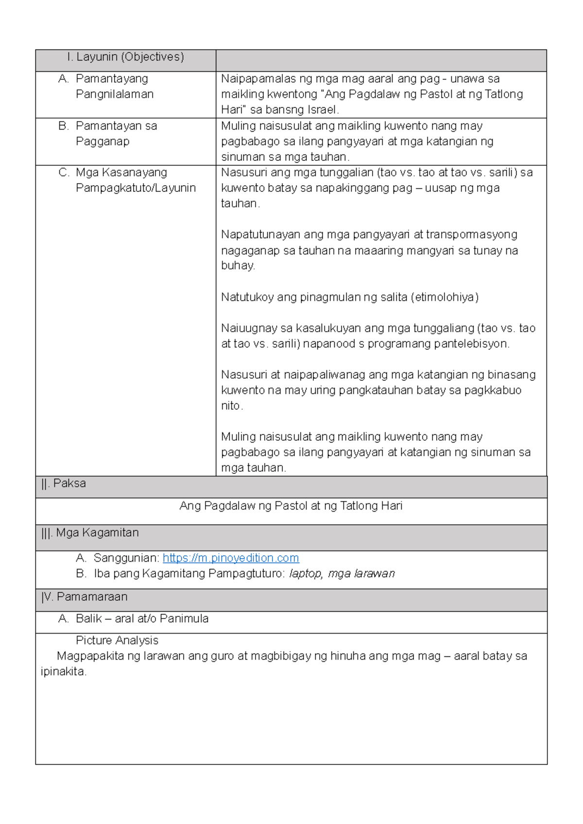 Buhay Mo, Ganap Ko: Lesson Plan sa Pagdalaw ng Pastol at ng Tatlong ...