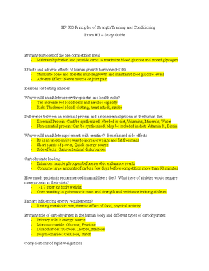 Exam # 4 - Chapters 14-17 No Answers - HP 300 Principles of Strength ...