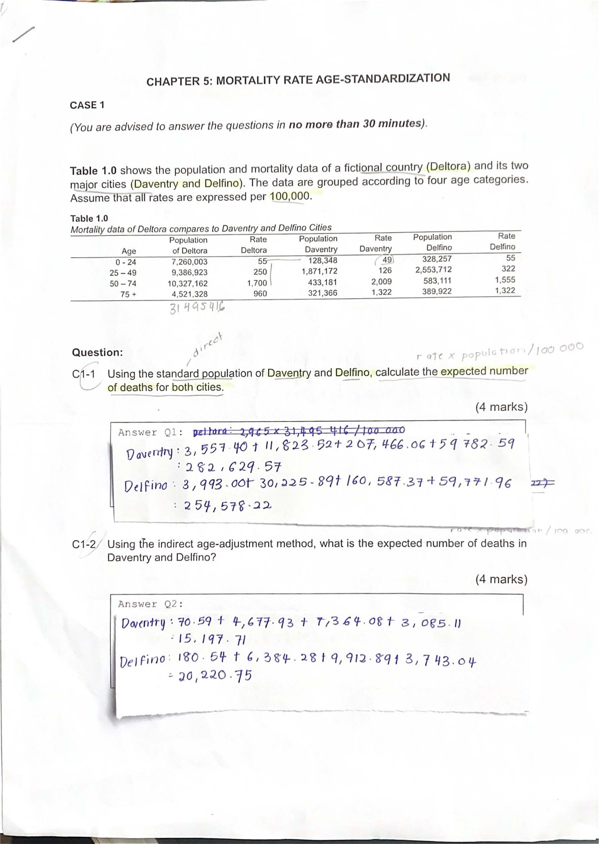 CHAPTER 5: MORTALITY RATE ANALYSIS & STANDARDIZATION - Studocu