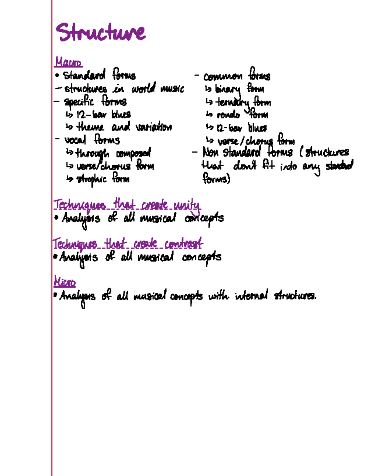 Structure overview notes - Structure Macro · Standard forms - common ...